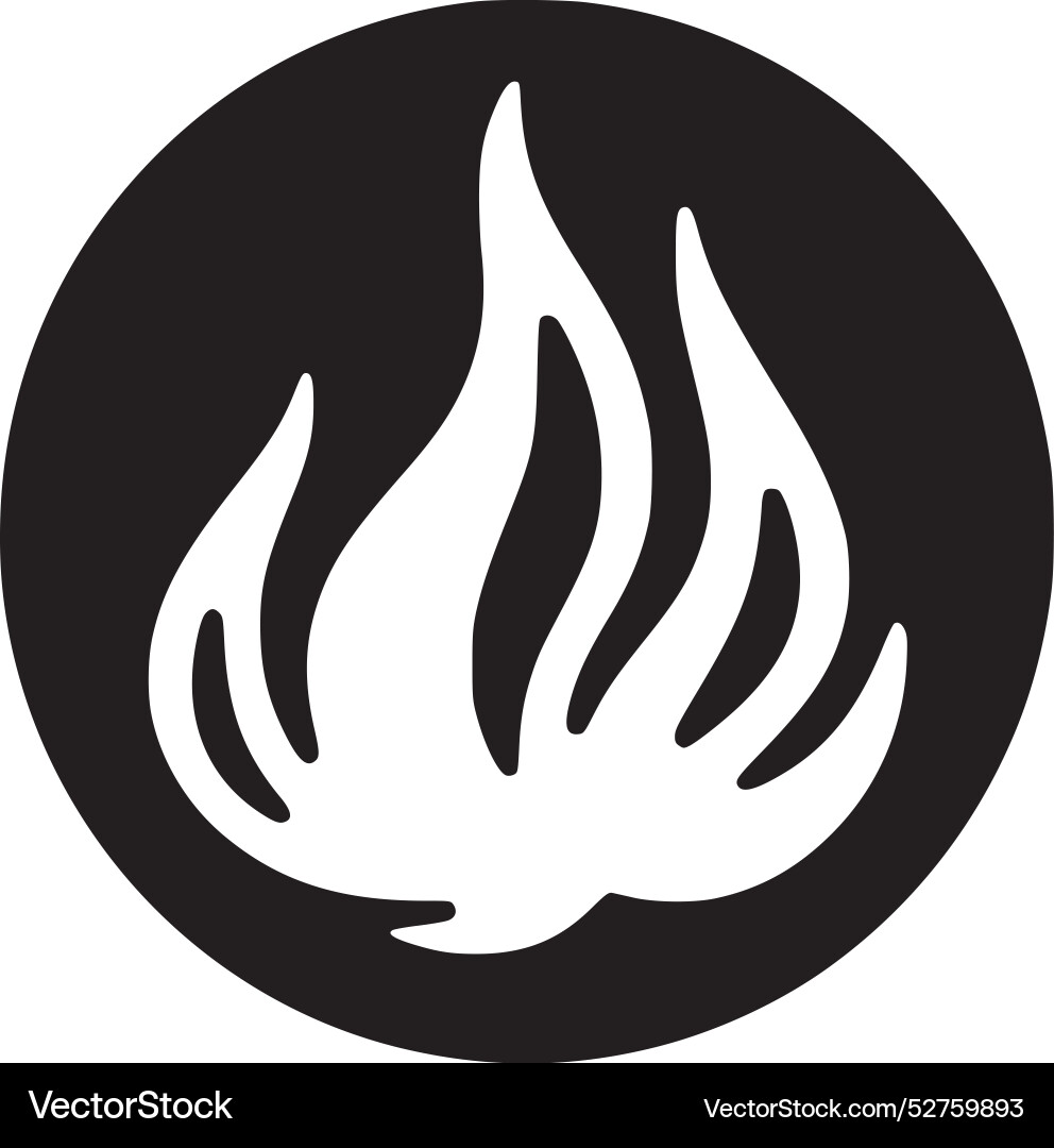 Fire - minimalist and flat logo Royalty Free Vector Image