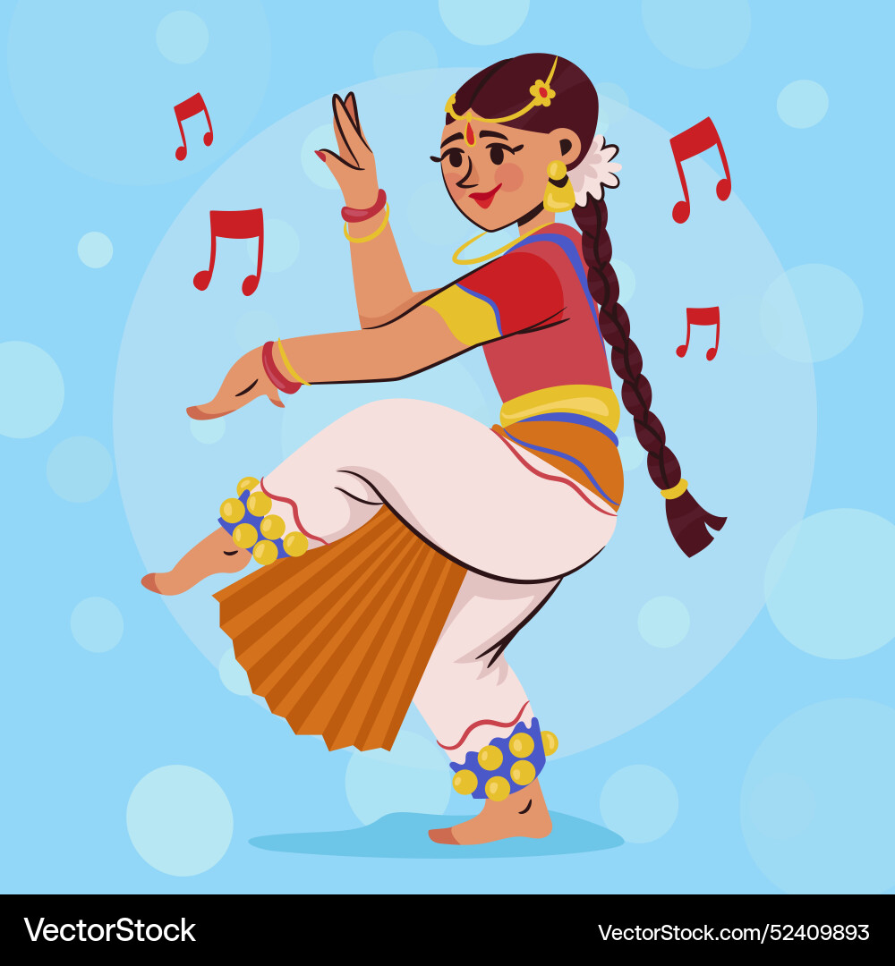 Hand drawn bharatanatyam Royalty Free Vector Image
