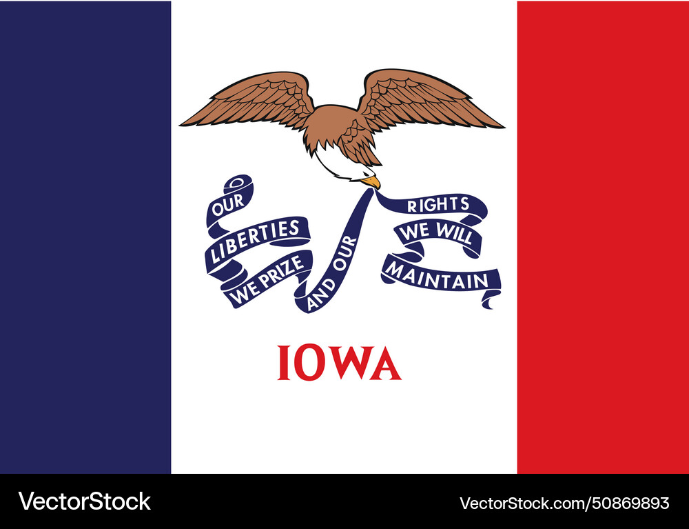 Iowa flag Royalty Free Vector Image - VectorStock