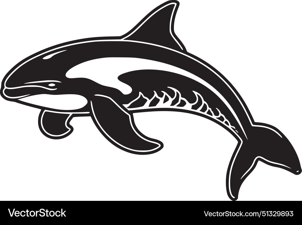 Orca - minimalist and flat logo Royalty Free Vector Image