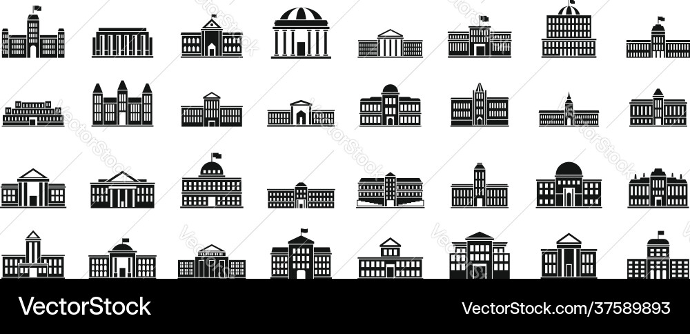 Parliament Buildings Icons Royalty Free Vector Image