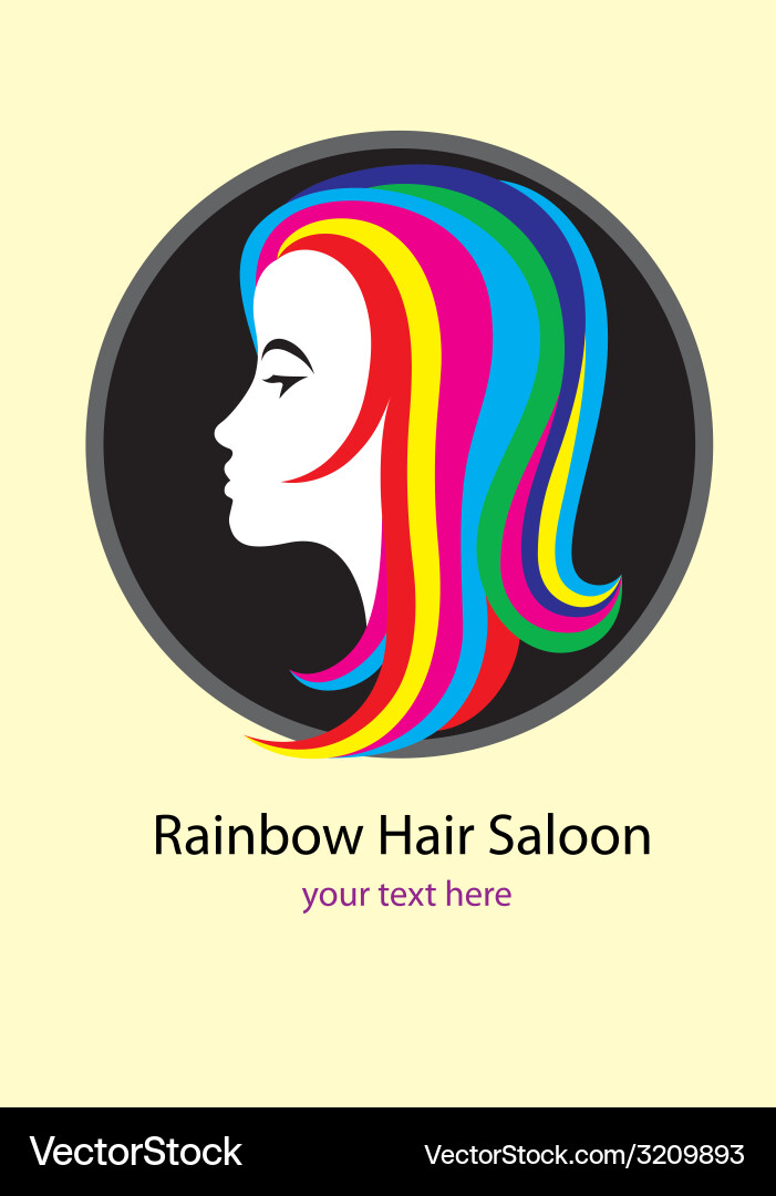Rainbow saloon logo design Royalty Free Vector Image