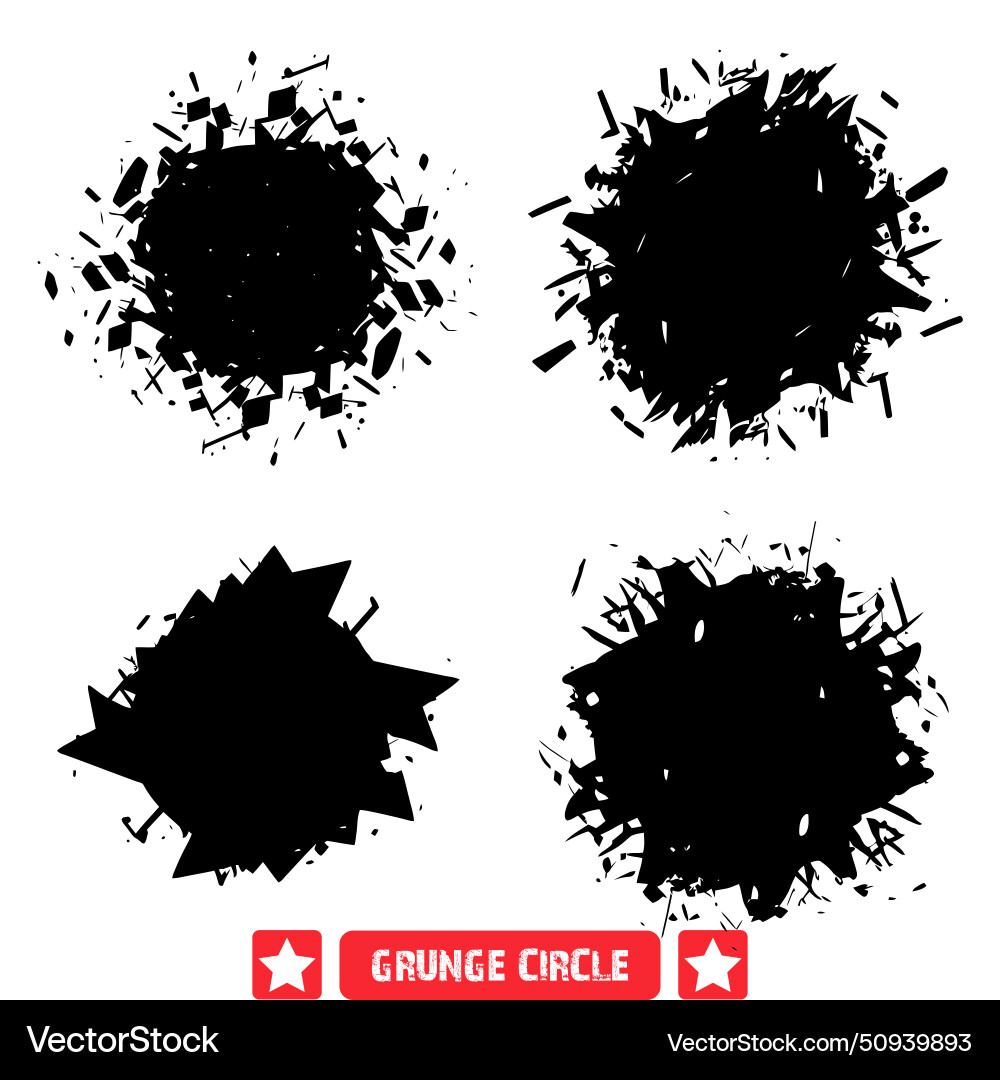 Urban grunge circles collection distressed Vector Image