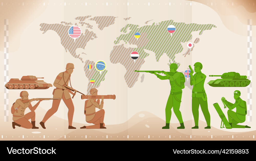 War flat poster Royalty Free Vector Image - VectorStock