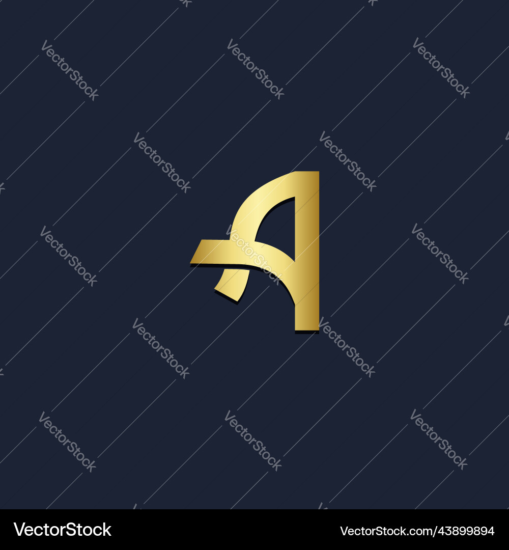 A initial gold logo Royalty Free Vector Image - VectorStock