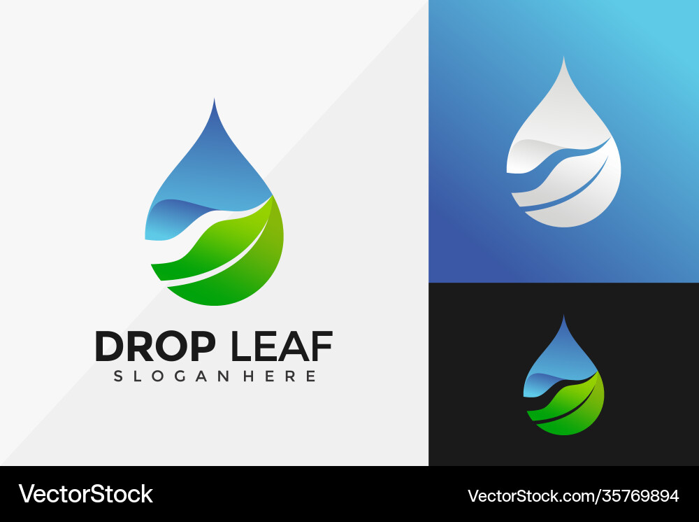 Aqua Leaf Logo - Fresh & Modern Royalty Free Vector