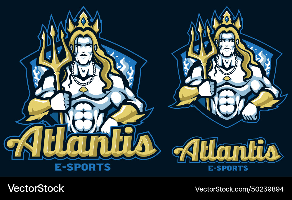 Atlantis team mascot Royalty Free Vector Image