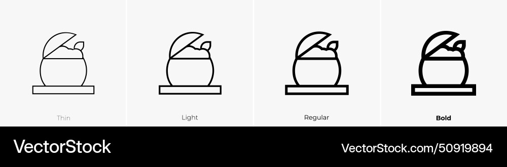 Bunny chow icon thin light regular and bold style Vector Image