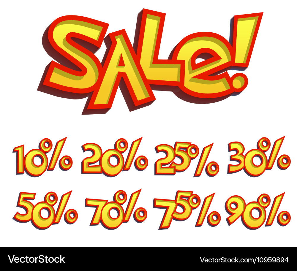Cartoon sale offer Royalty Free Vector Image - VectorStock