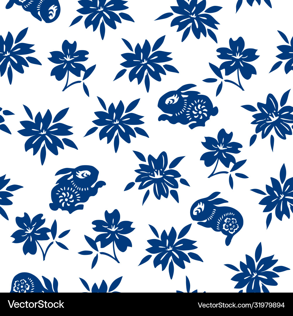 Chinese classic blue traditional paper Royalty Free Vector