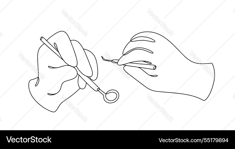 Dentist hands Royalty Free Vector Image - VectorStock