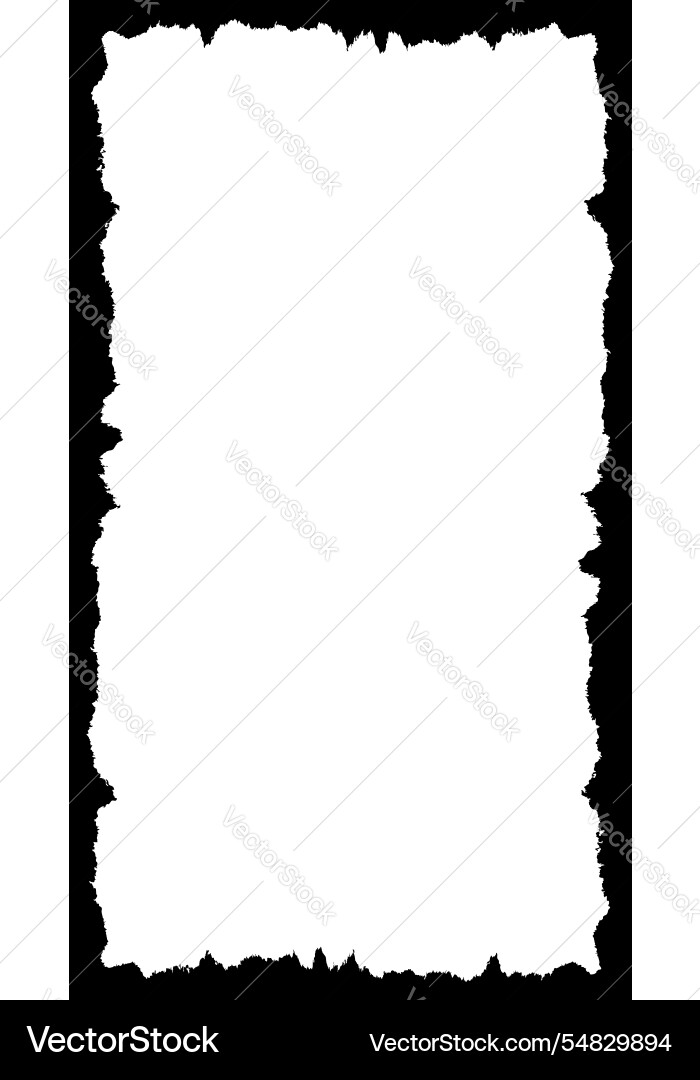 Grunge vertical frame jagged edge border Vector Image