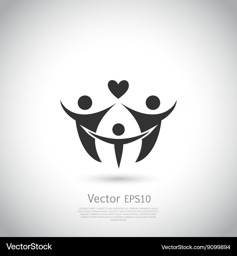 Happy family icon logo Royalty Free Vector Image
