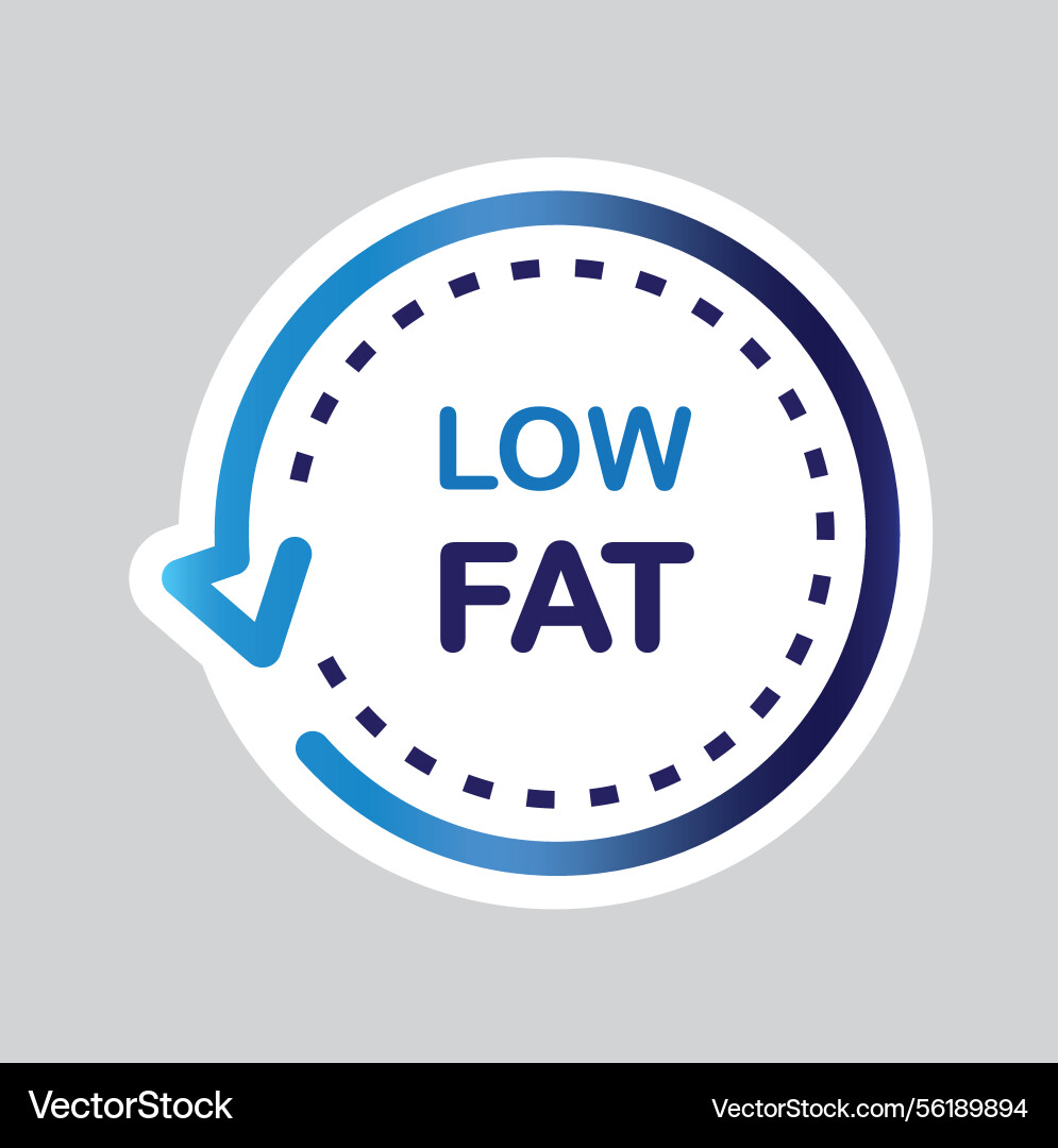 Low fat sign icon with arrow Royalty Free Vector Image