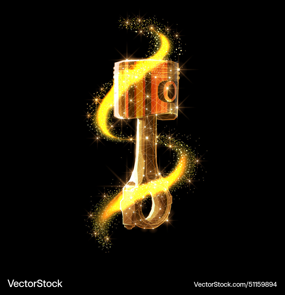 One piston with oil splash abstract 3d Royalty Free Vector