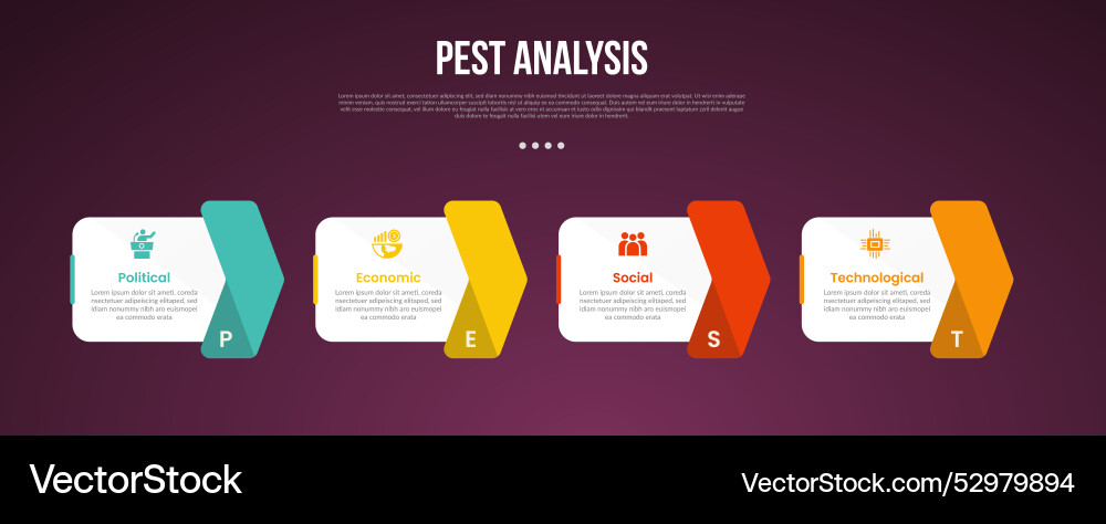 Pest analysis infographic template with box Vector Image