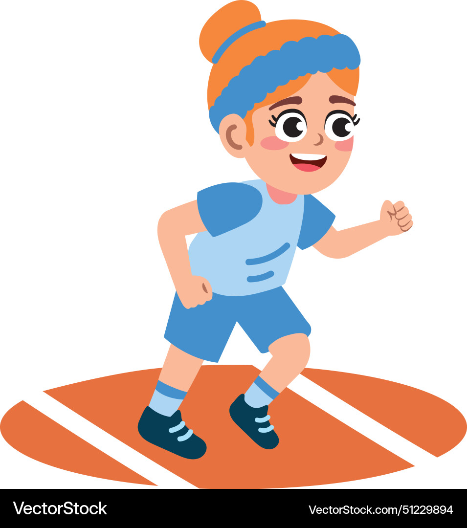 Runner girl character Royalty Free Vector Image