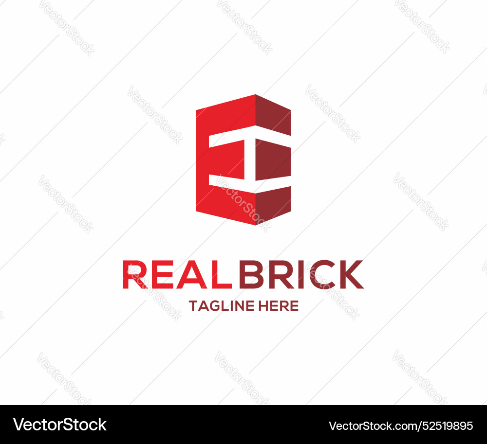 Brick logo design concept construction building Vector Image