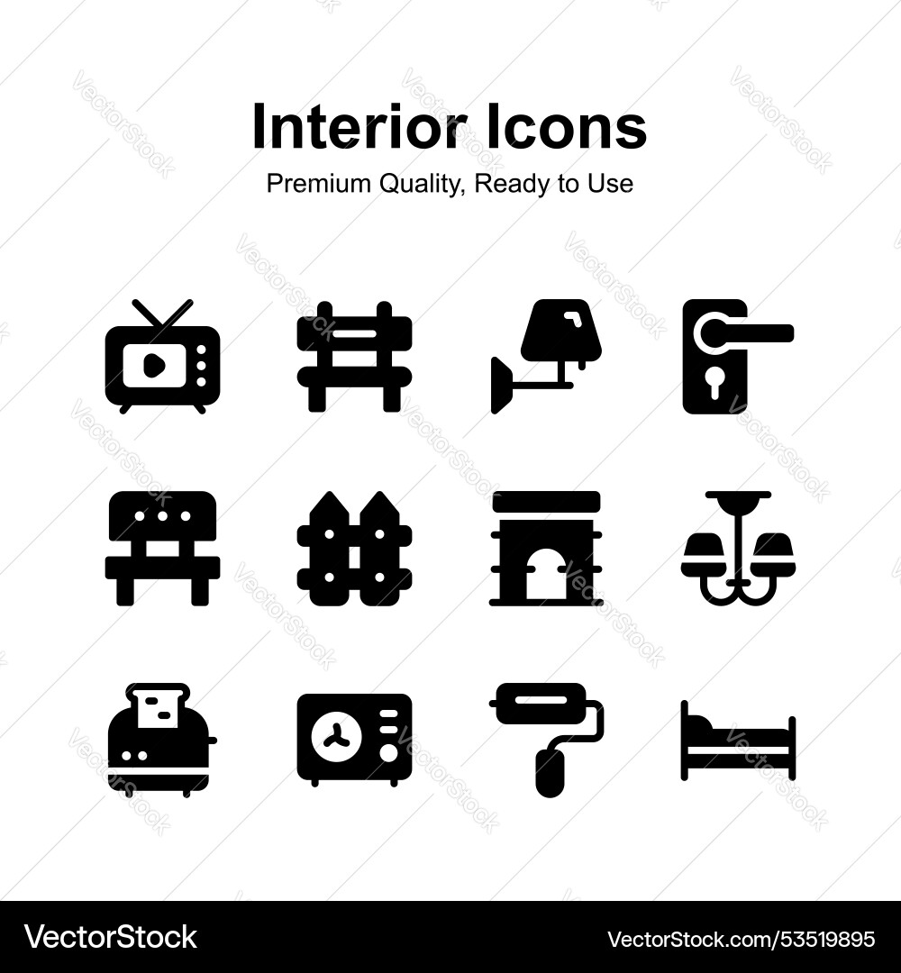 Check this beautifully designed interior icons Vector Image