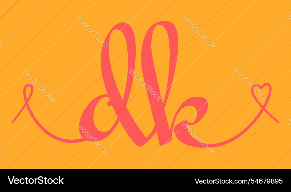 Dk initial wedding monogram calligraphy hand Vector Image