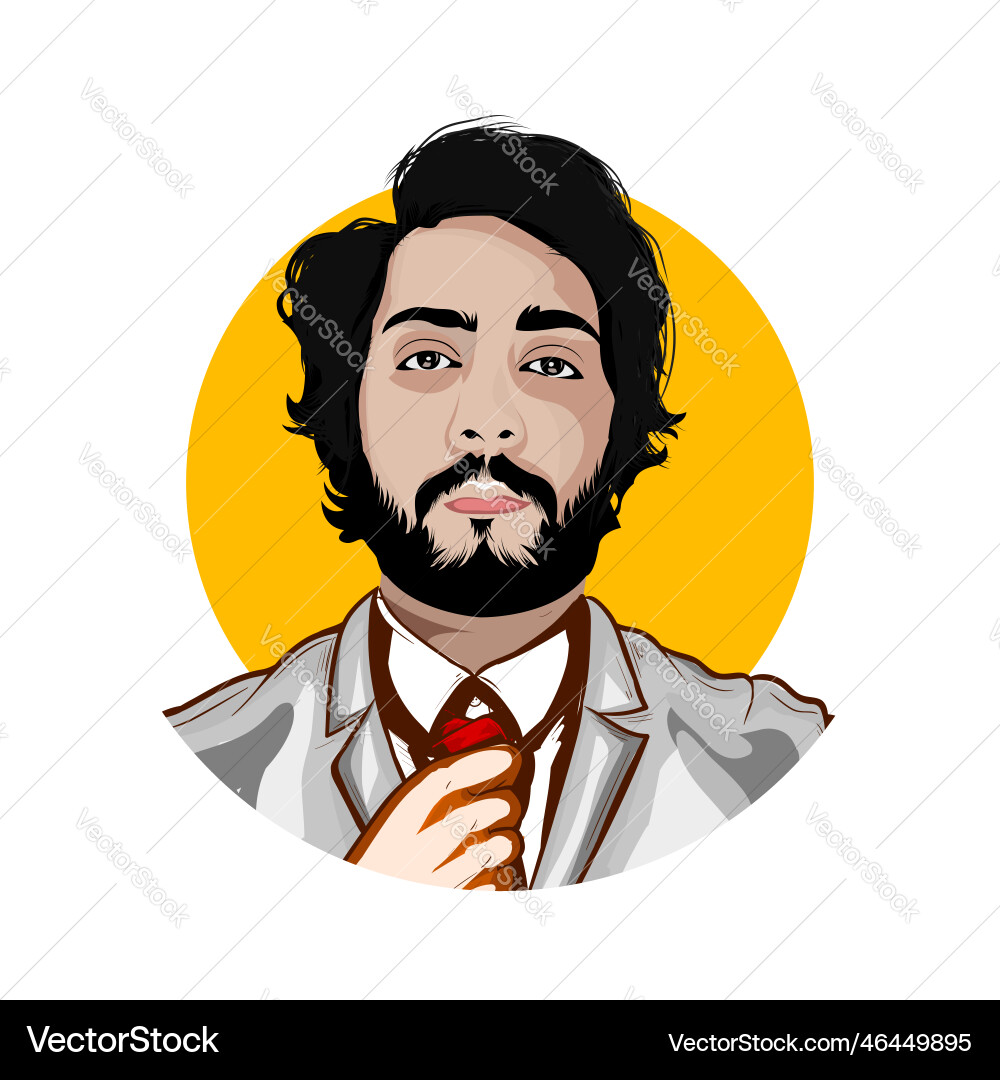 Drawing of handsome men Royalty Free Vector Image