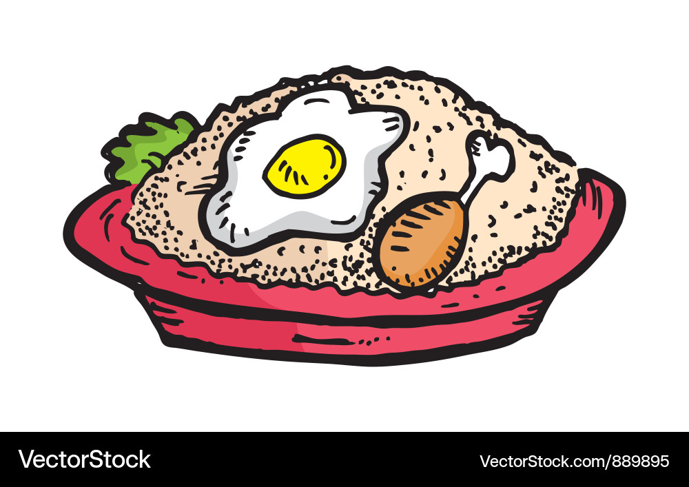 Fried rice Royalty Free Vector Image - VectorStock