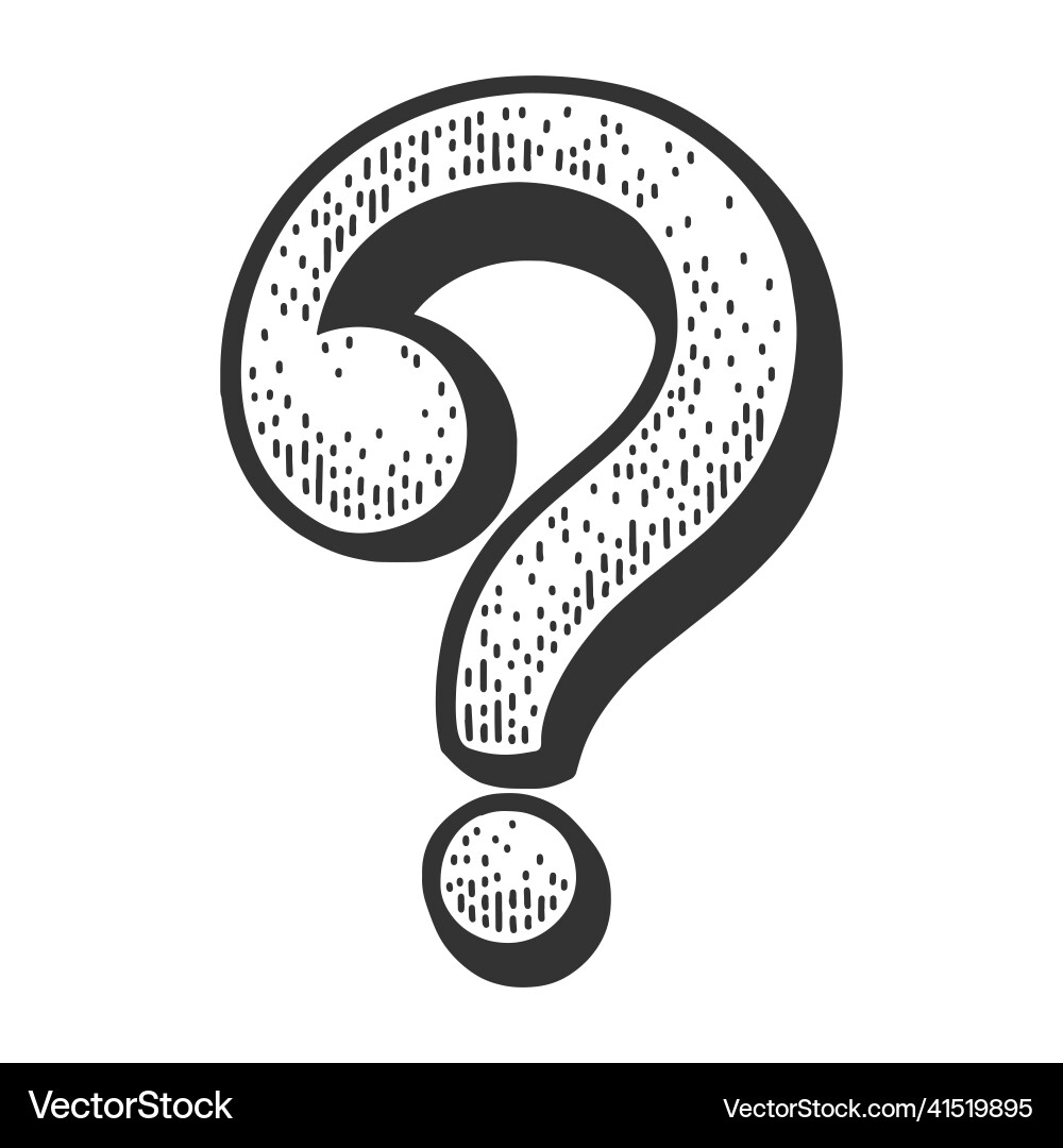 Large question mark sketch Royalty Free Vector Image