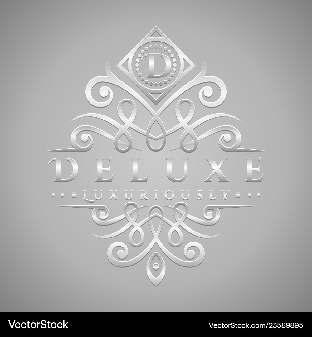 Letter d logo - classic luxurious silver Vector Image