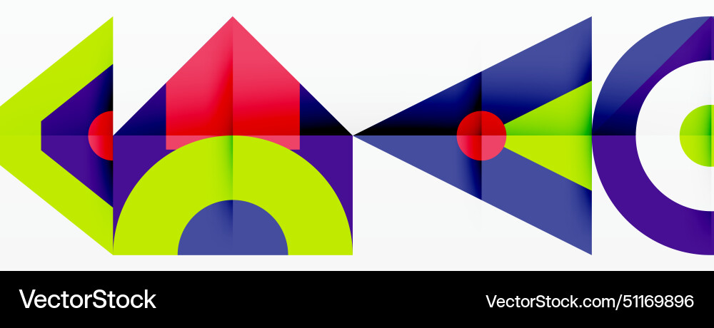 A colorful geometric design with red circle Vector Image