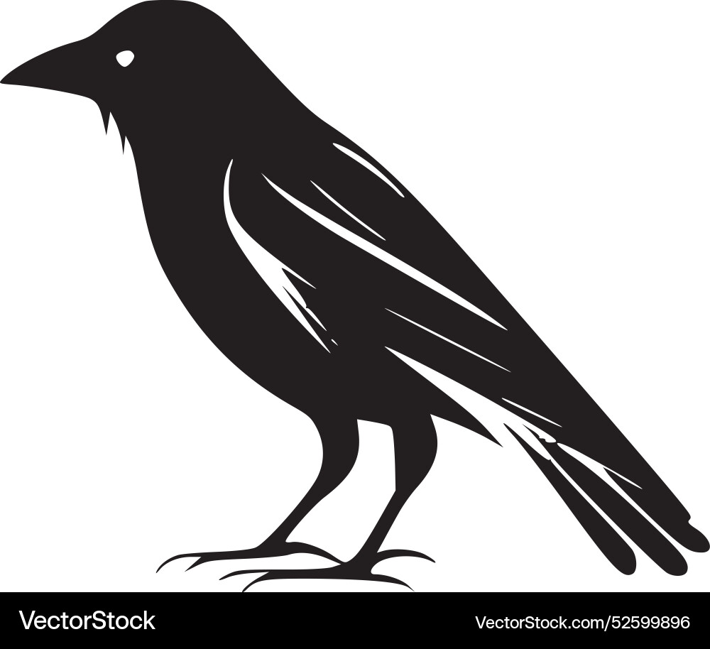 Crow - minimalist and simple silhouette Royalty Free Vector