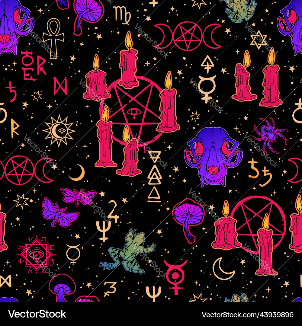 Dark Ritual: Pentagram & Symbols Royalty Free Vector