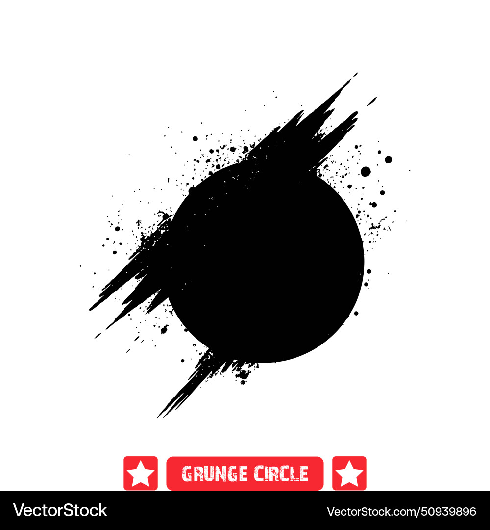Distressed circle silhouette collection raw Vector Image