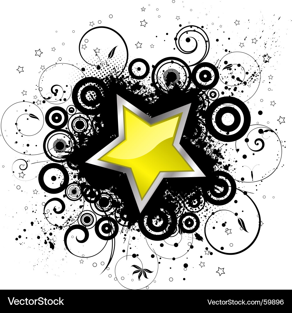 Floral Grunge Star Royalty Free Vector Image - VectorStock