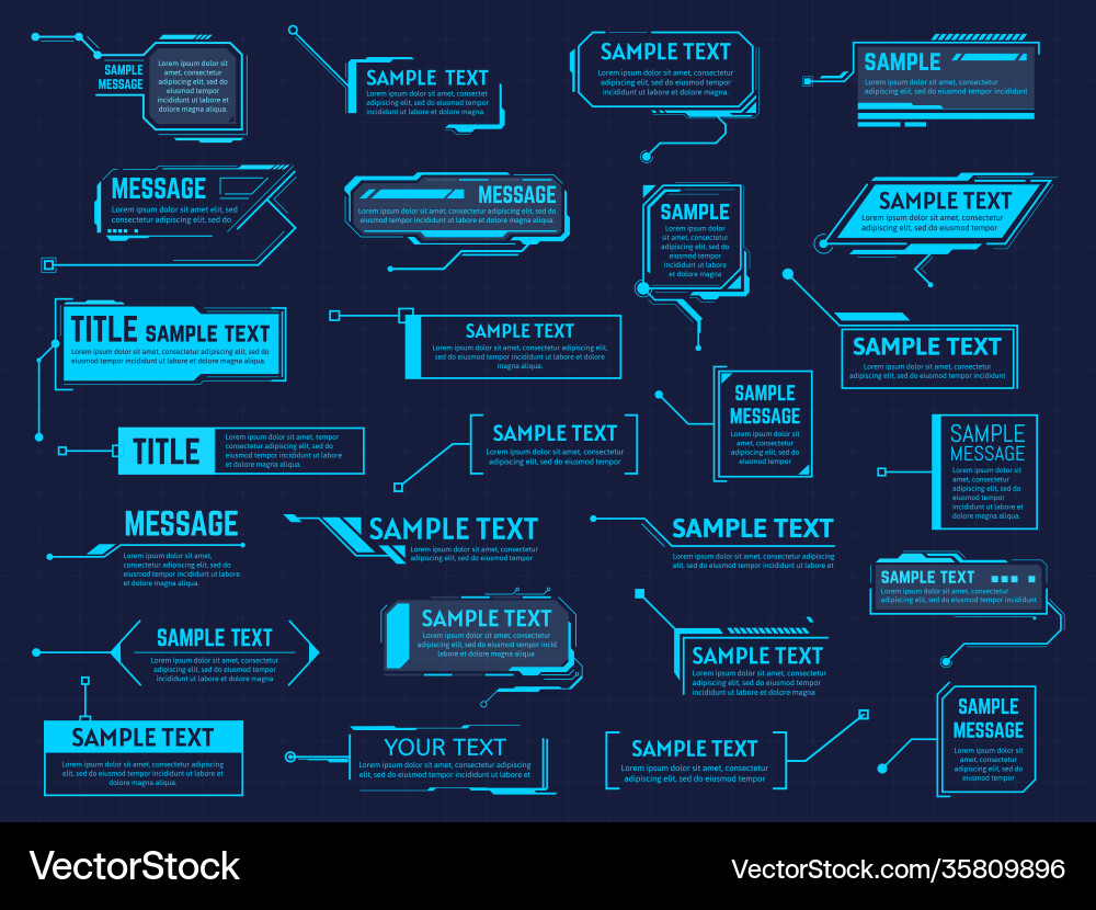 Futuristic callouts titles info boxes digital Vector Image