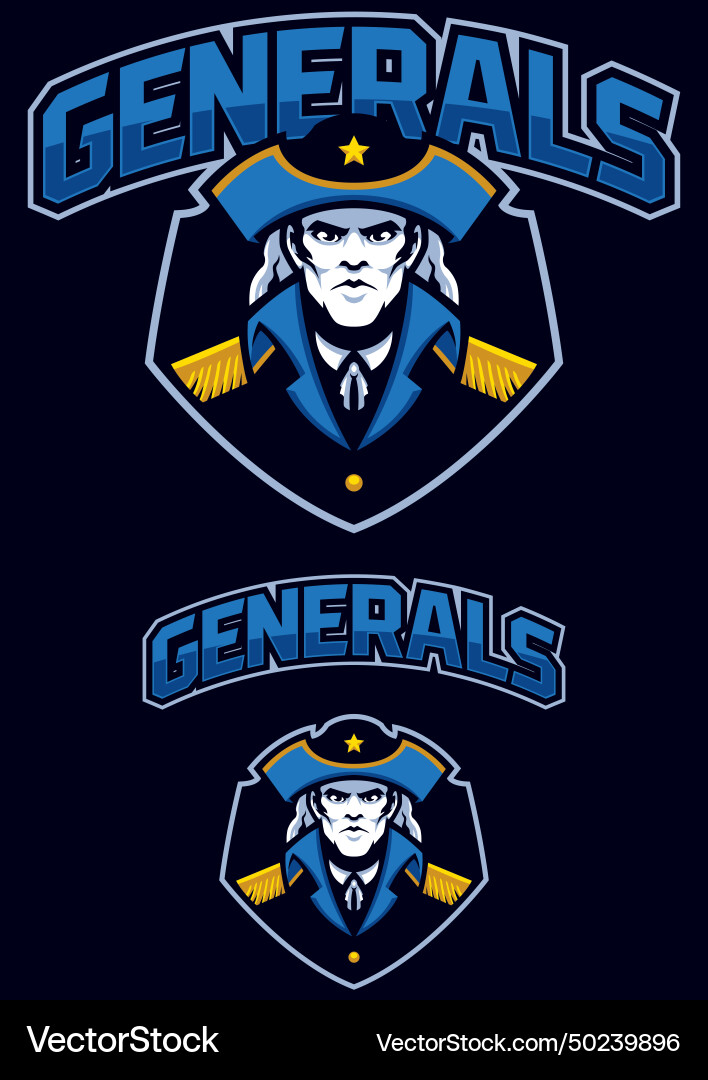 Generals team mascot Royalty Free Vector Image