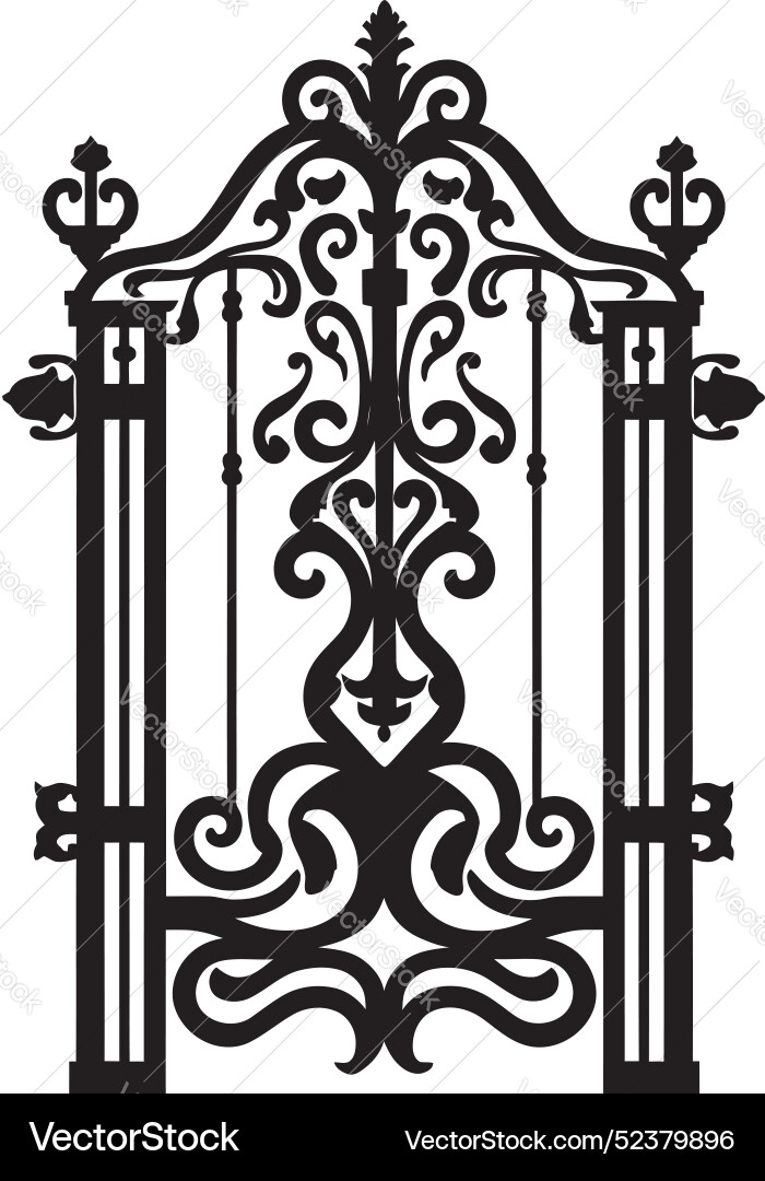 Heritage gateway emblematic metal gate logo Vector Image