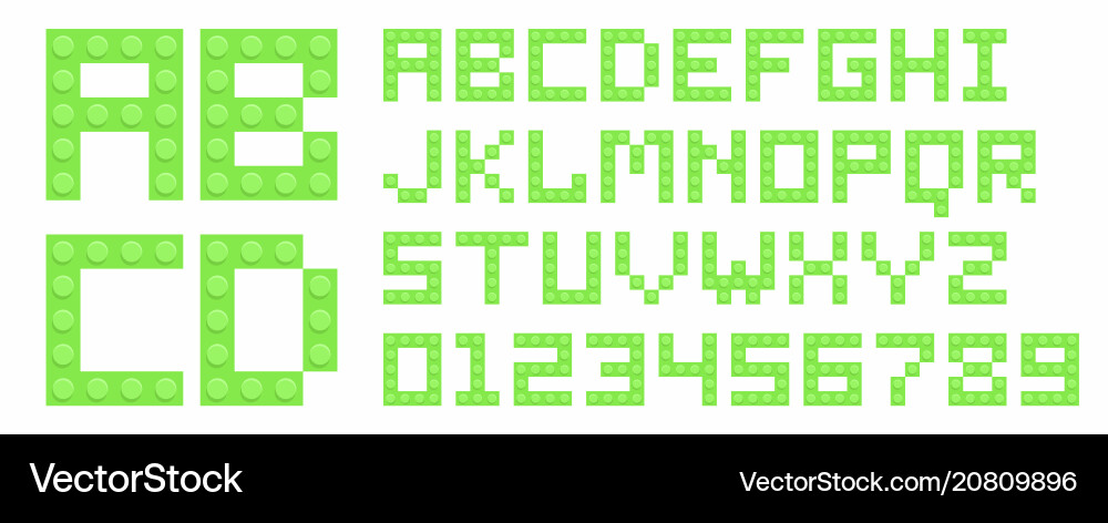 Plastic construction blocks alphabet Royalty Free Vector