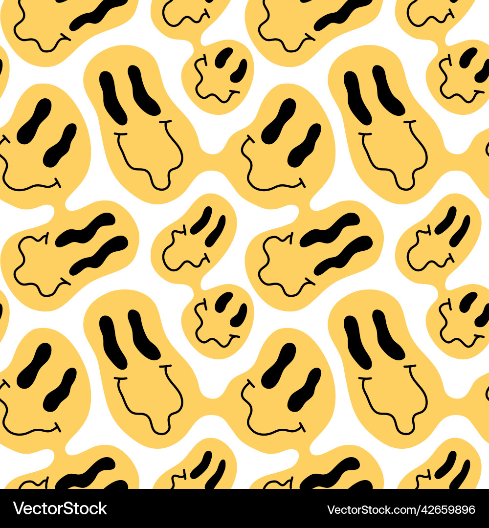 Retro Liquid Smile Pattern Royalty Free Vector Image