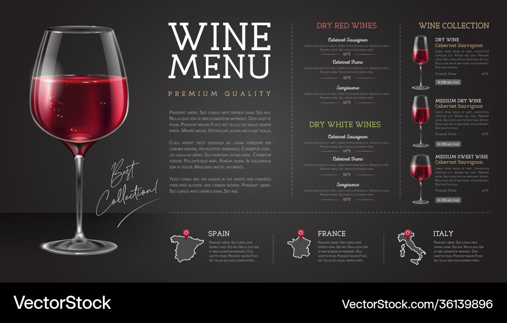 Wine restaurant menu design Royalty Free Vector Image
