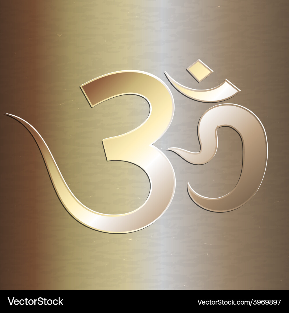 Abstract golden background with om mantra Vector Image