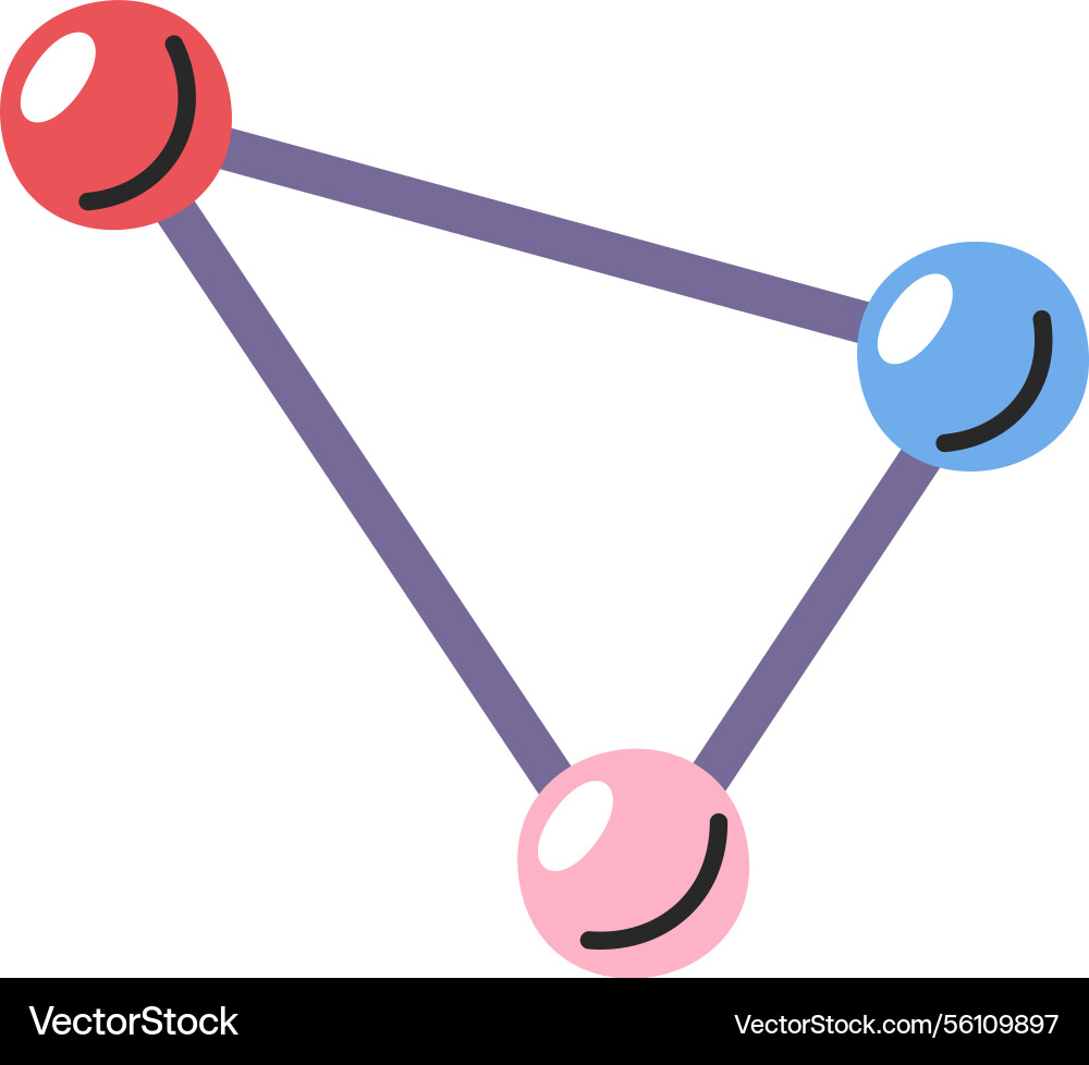 Atomic molecular lattice hand-drawn doodle Vector Image