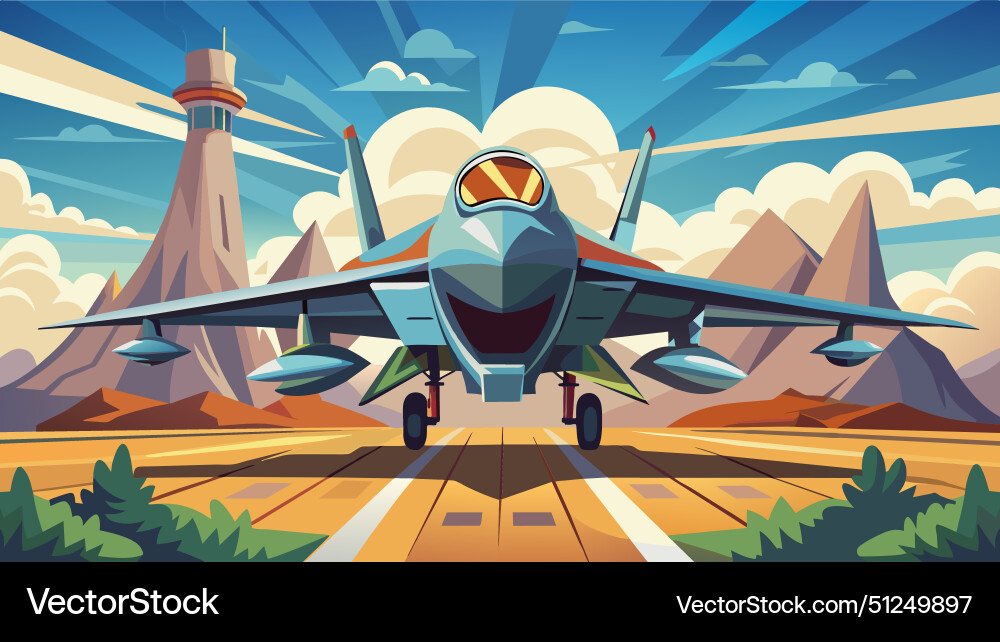 Aviation-fighter-plane-in-flight Royalty Free Vector Image