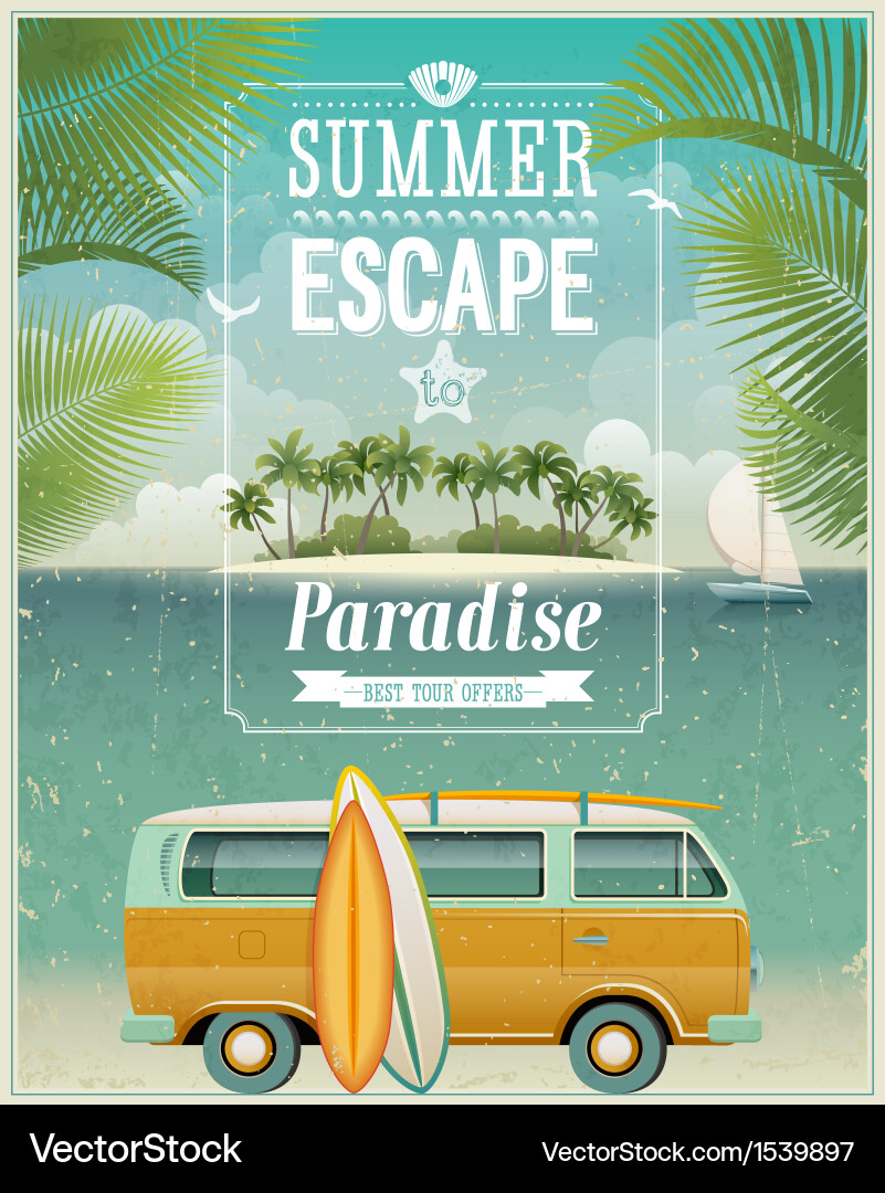 Beach van Royalty Free Vector Image - VectorStock