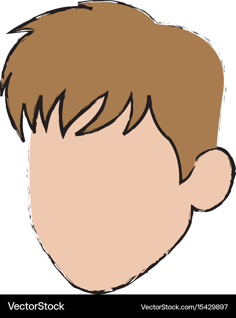 Cartoon head man profile avatar Royalty Free Vector Image