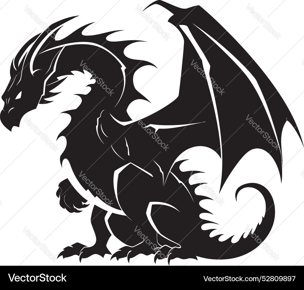 Celestial guardian dragon logo icon fearsome Vector Image