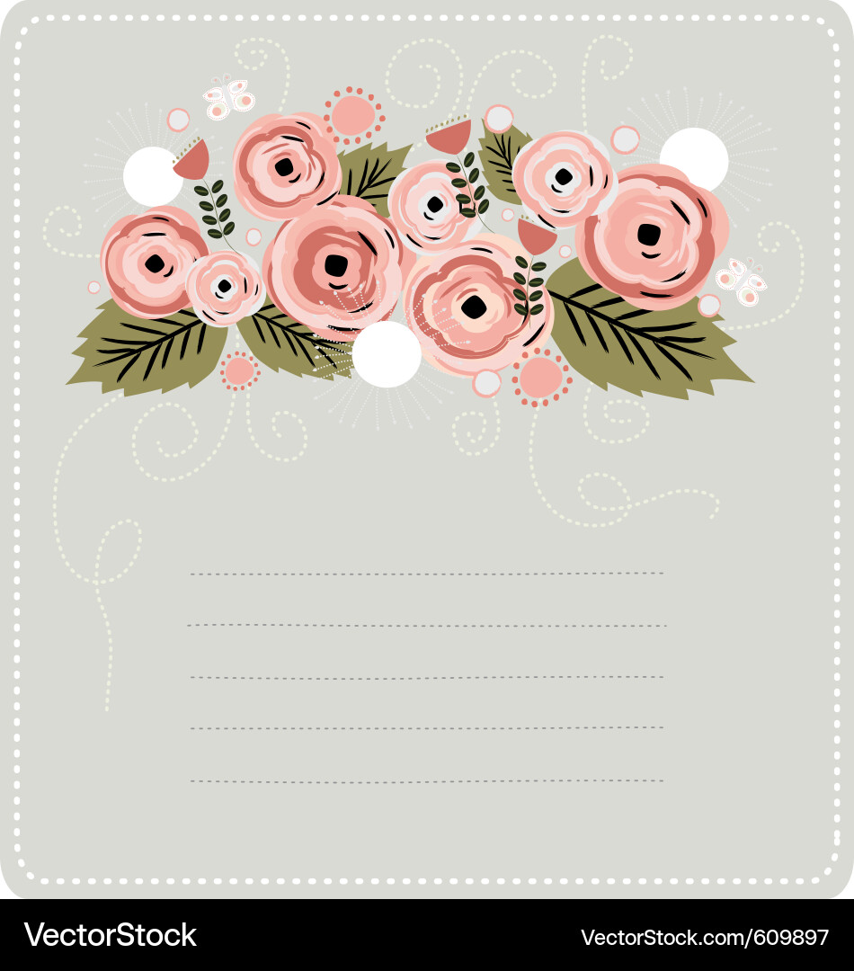 Floral stationary background Royalty Free Vector Image