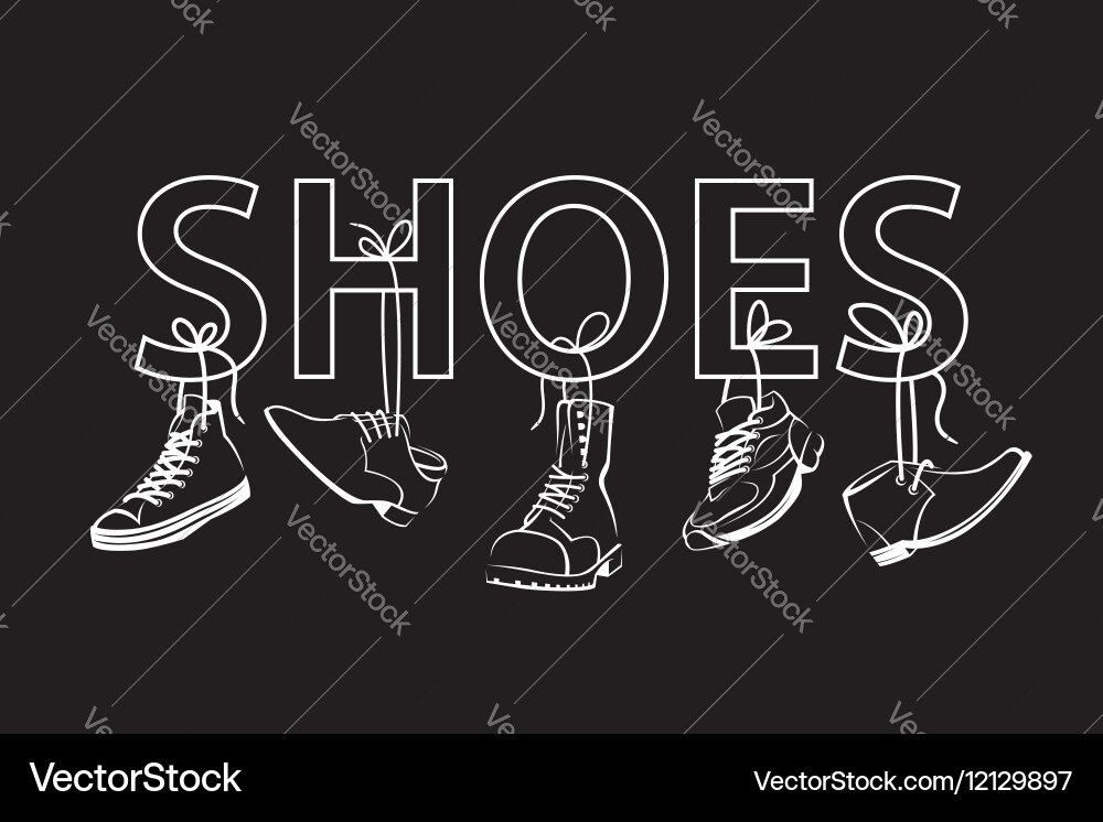 Image with text and shoes Royalty Free Vector Image