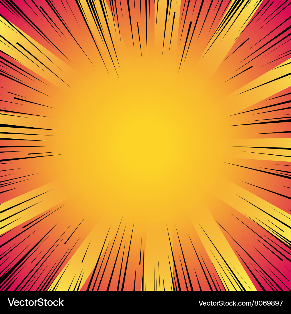 Manga comic book flash explosion radial lines Vector Image