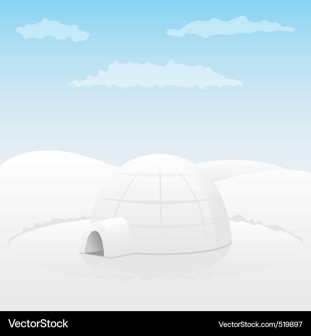 One igloo Royalty Free Vector Image - VectorStock