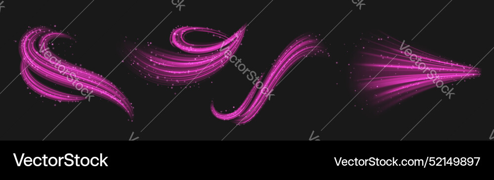 Pink wind wave magic air fragrance flow effect Vector Image
